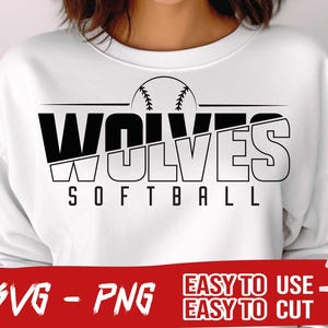 Wolves Softball SVG and PNG File, Mascot Png File ,school Team Svg ...