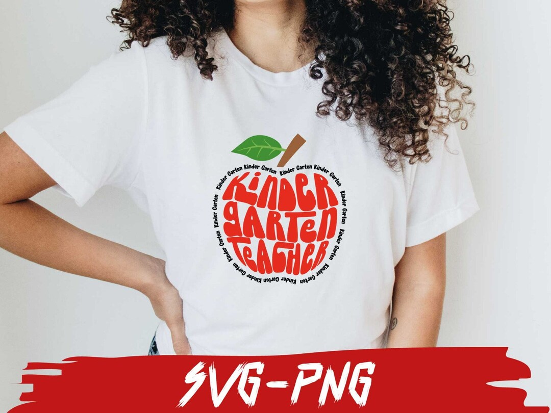 Kinder Garten Teacher Svg, Groovy Apple Teacher Shirt, First Day of ...