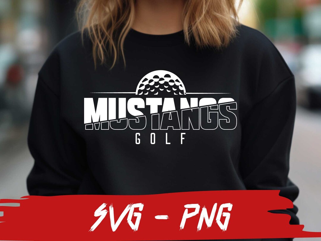 Mustangs Golf Shirt Design Svg and Png File, Golf Champions, School ...