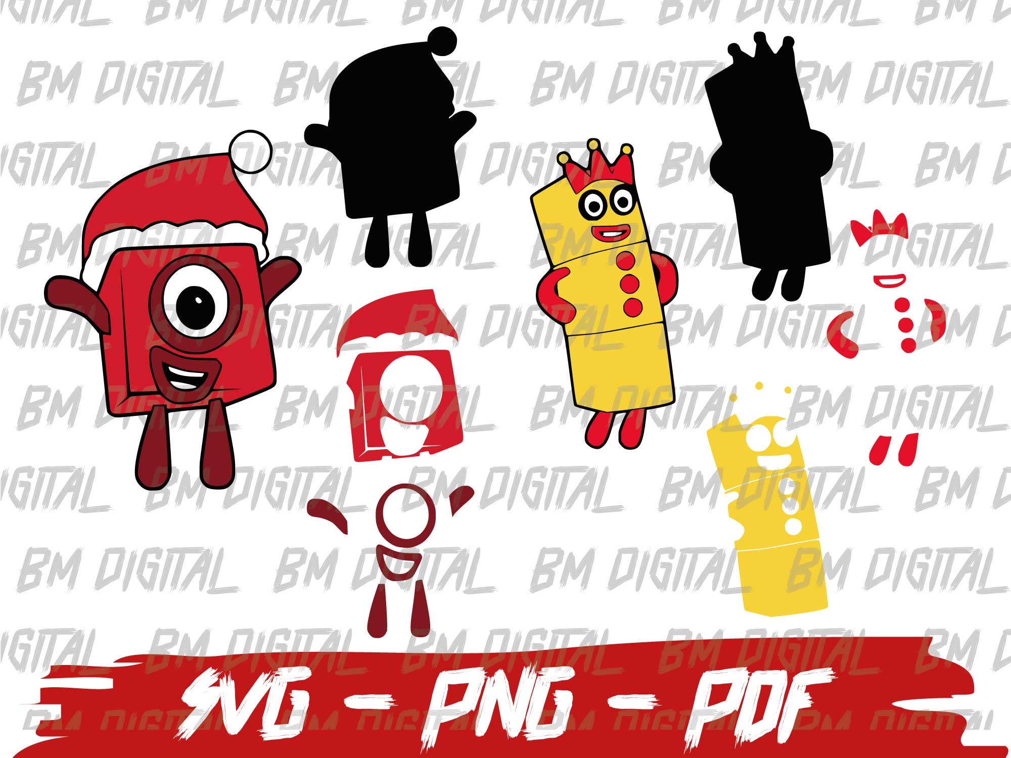 Numberblocks Svg Bundle, Birthday Cartoon Png-svg, Layered Number ...