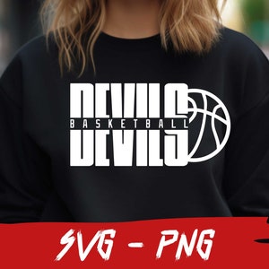 Devils Basketball, SVG and PNG File, Mascot Png File ,school Basketball ...