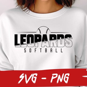 Leopards Softball SVG and PNG File, Mascot Png File, School Team Svg ...