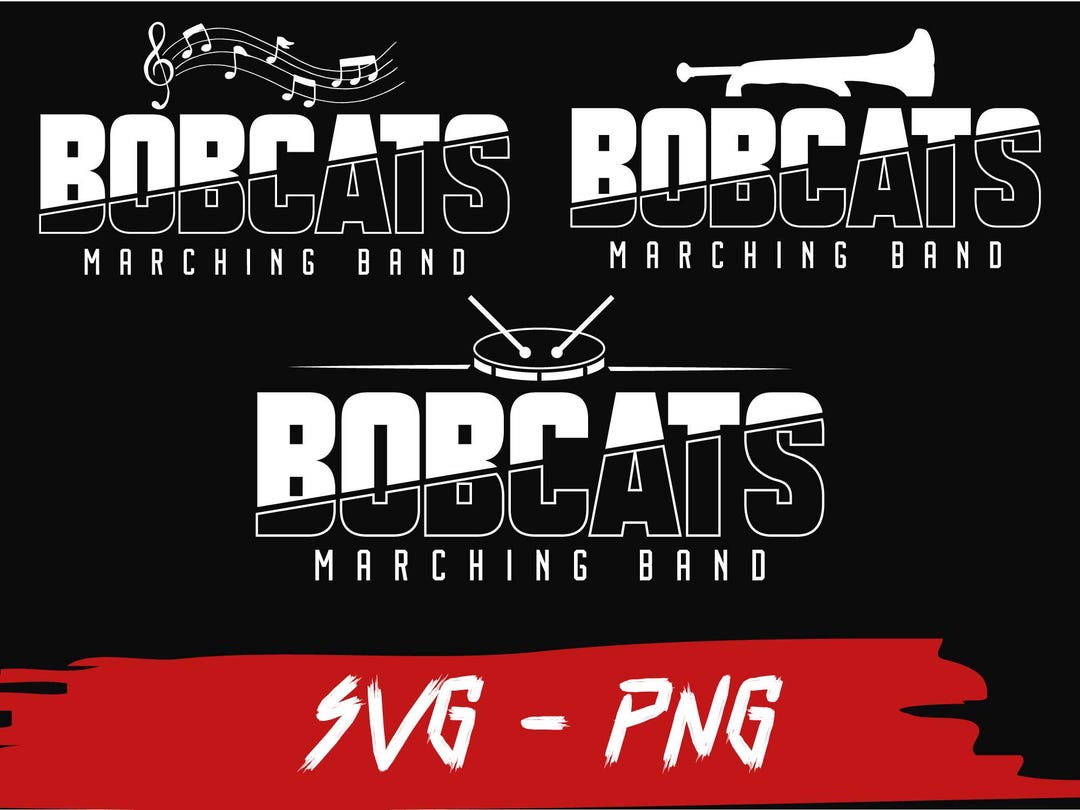 Bobcats Marching Band Shirt Design Svg and Png, Bobcats Band Svg, School Team, Cricut, Layered ...
