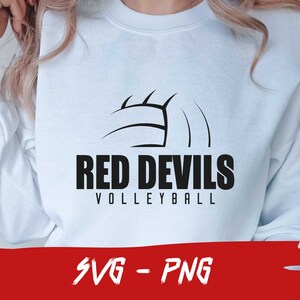 Red Devils Volleyball, Red Devils Svg, Halfball Shirt, School Team Svg, Mascot Svg - Etsy
