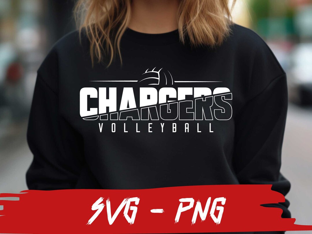 Chargers Volleyball SVG and PNG File, Mascot Png File ,school Team Svg ...