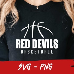 Red Devils Basketball, Red Devils Svg, Halfball Shirt, School Team Svg ...