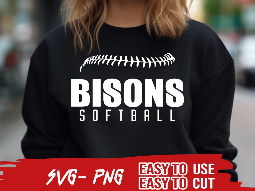 Bisons Softball, Bisons Svg, Halfball Shirt, School Team Svg, Mascot ...