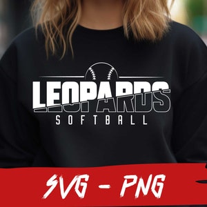 Leopards Softball SVG and PNG File, Mascot Png File, School Team Svg ...