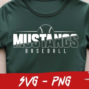 Mustangs Baseball SVG and PNG File, Mascot Png File, School Team Svg ...