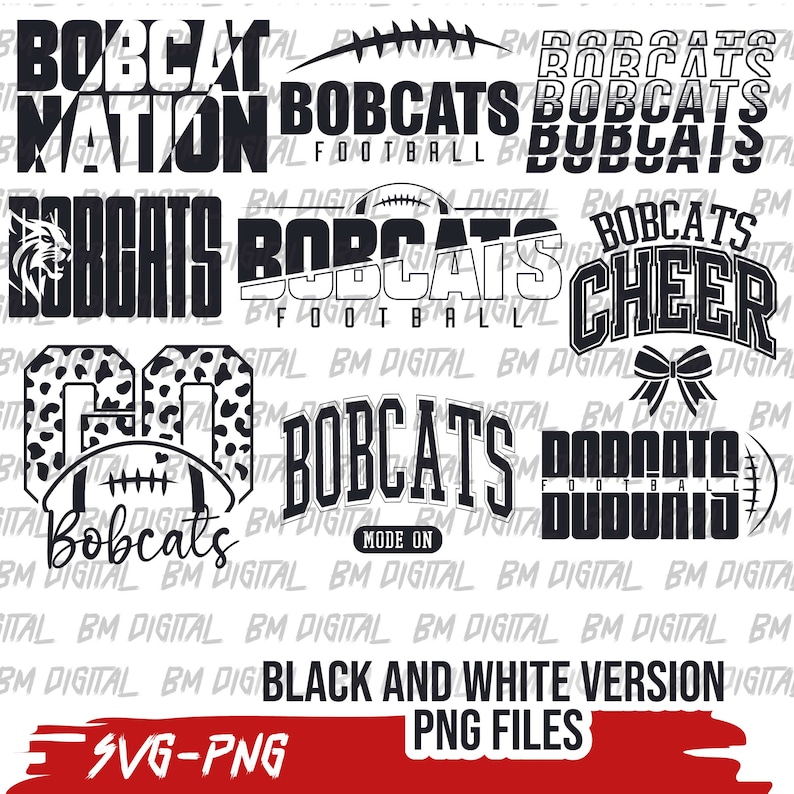 Bobcats Football Bundle, 9x SVG and 18x PNG File , School Team Svg ...