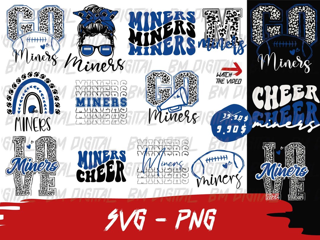 Miners Football Bundle, Miners Football Svg, School Team, College Team ...