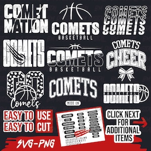 Comets Basketball Bundle, SVG and PNG File , School Team Svg, Comets ...