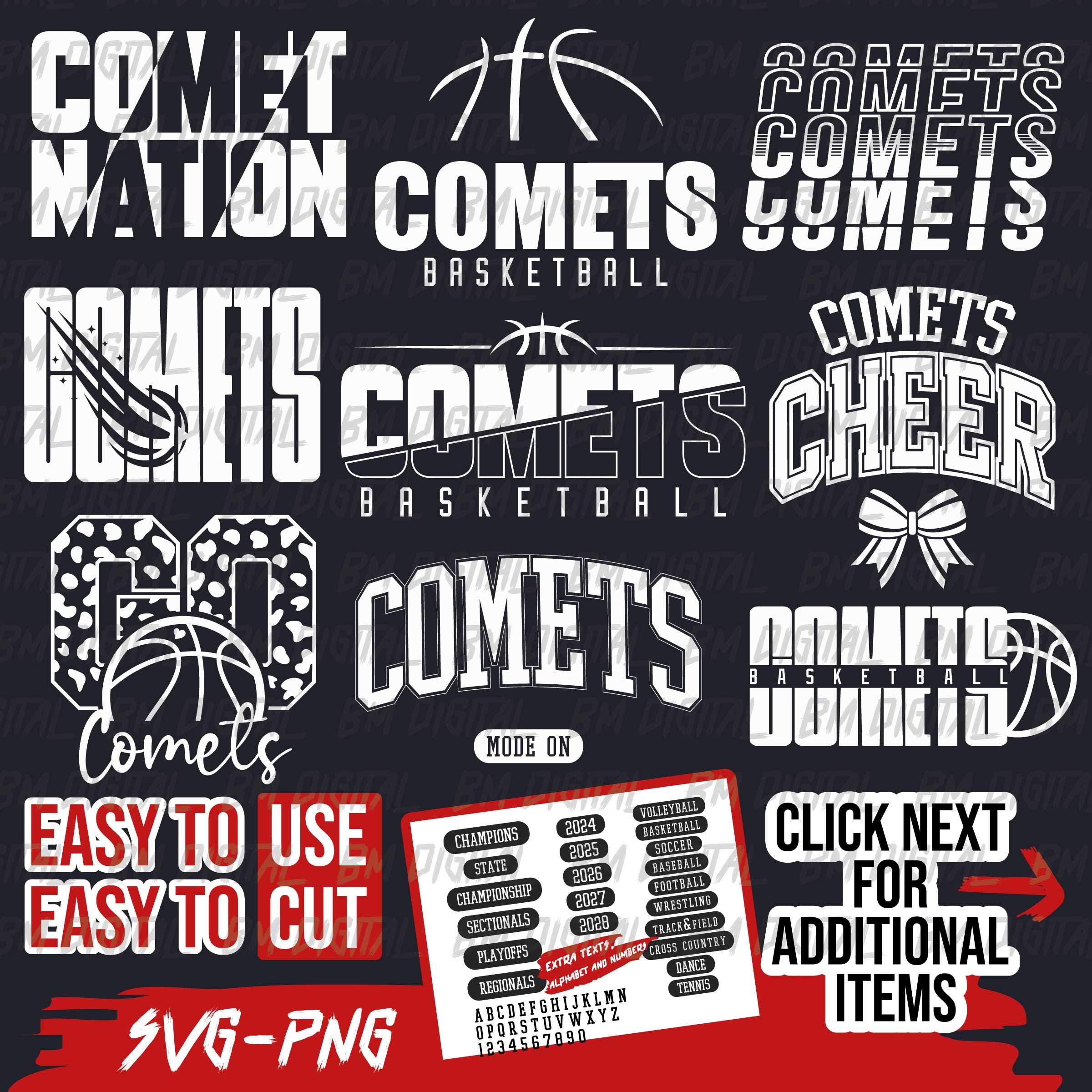 Comets Basketball Bundle, SVG and PNG File , School Team Svg, Comets ...