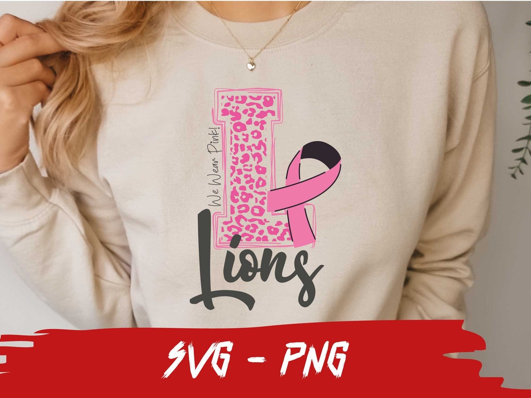 Lions Breast Cancer Awareness Football Cheer Svg cameo - Etsy