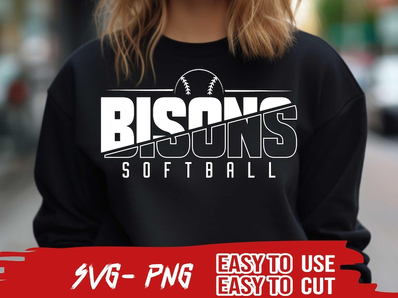Bisons Softball SVG and PNG File, Mascot Png File ,school Team Svg ...