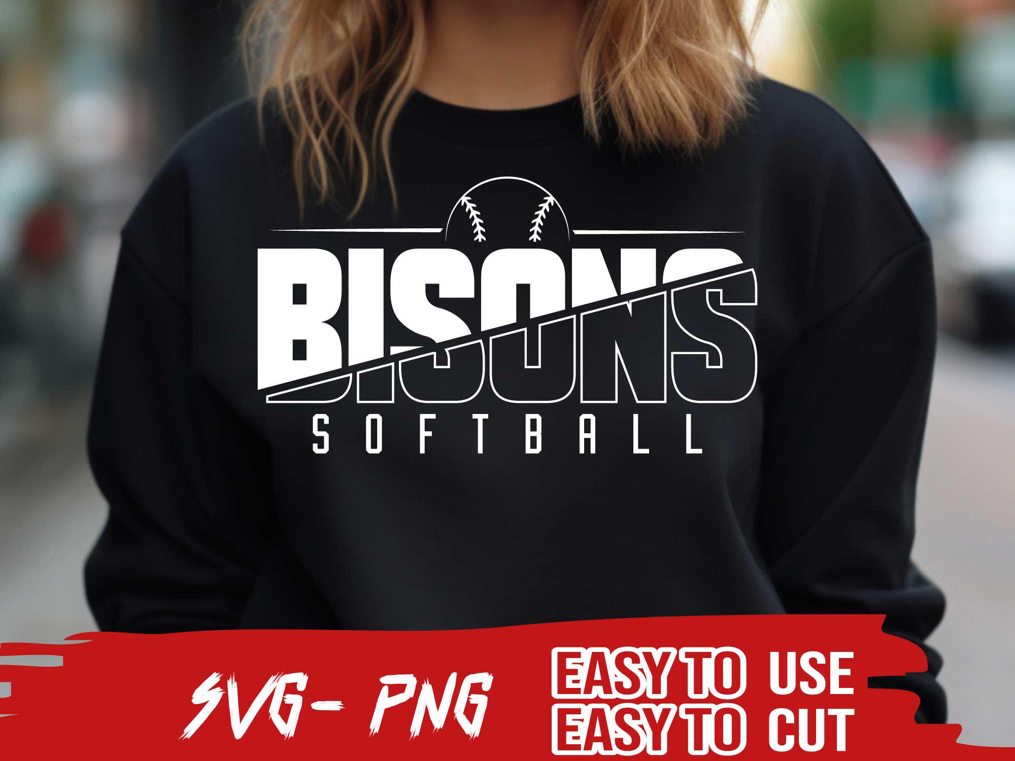 Bisons Softball SVG and PNG File, Mascot Png File ,school Team Svg ...
