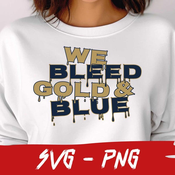 We Bleed Blue and Gold Svg - Etsy