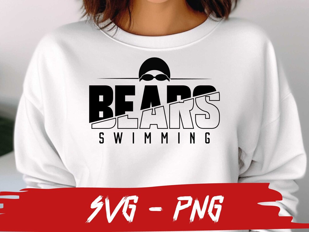 Bears Swimming SVG and PNG File, Mascot Png File ,school Team Svg ...