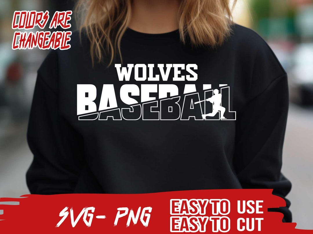 Wolves Baseball SVG and PNG Design, Mascot Png File, School Team Svg ...