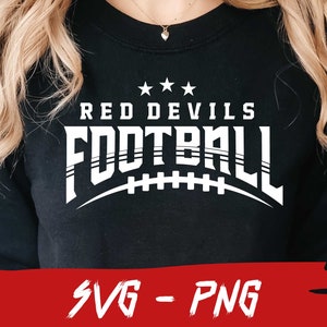 Red Devils Football Svg, Red Devils Png, Football Shirt, School Team ...