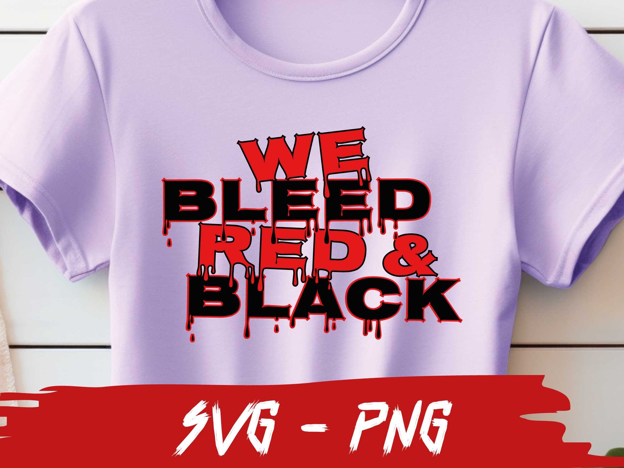 We Bleed Red and Black Svg Png File, School Sport Team Colors, College ...