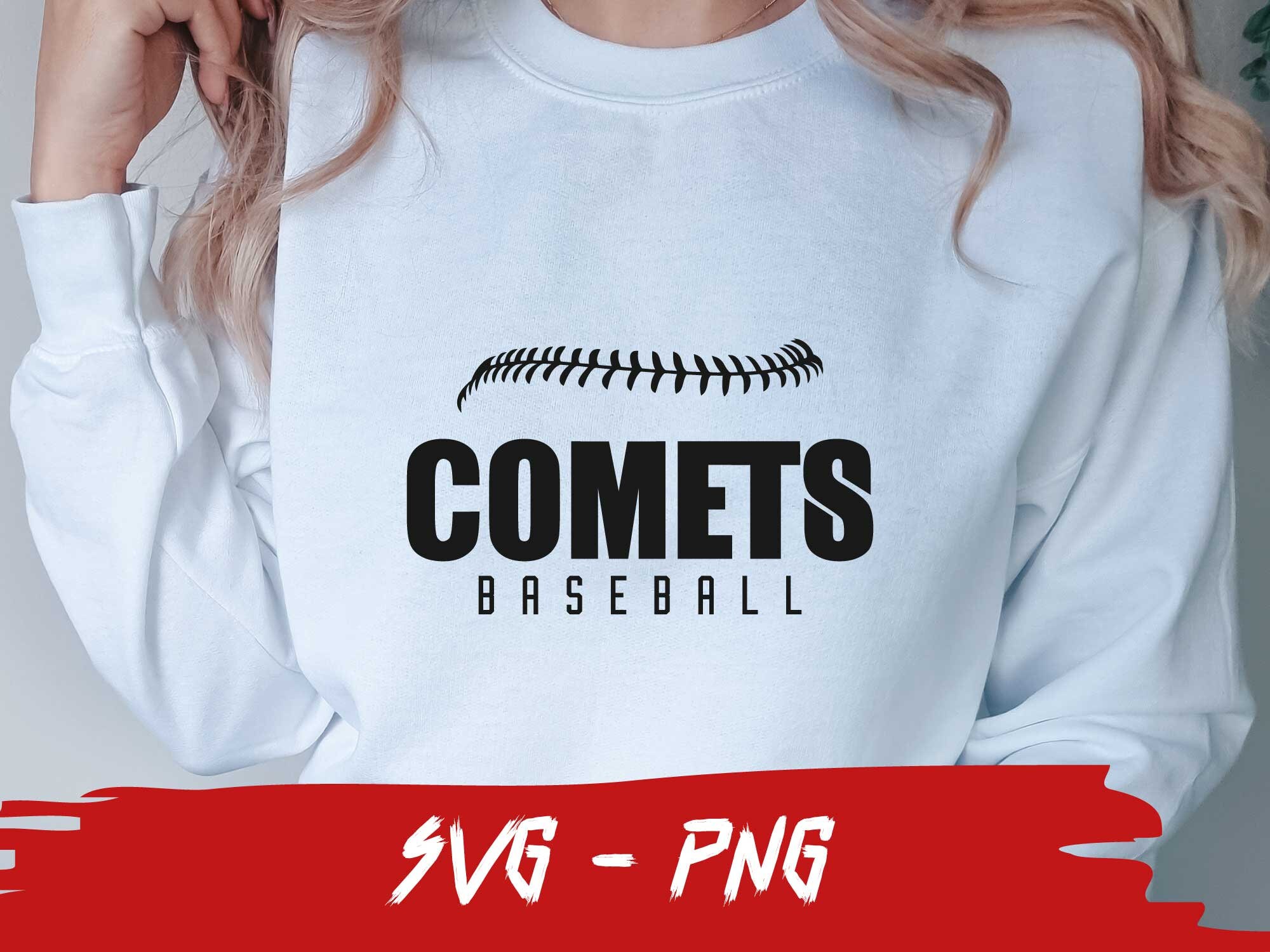 Comets Svg Comets Baseball Halfball Png School Team Svg - Etsy