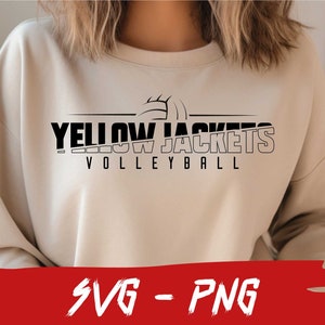 Yellow Jackets Volleyball SVG and PNG File, Mascot Png File ,school ...