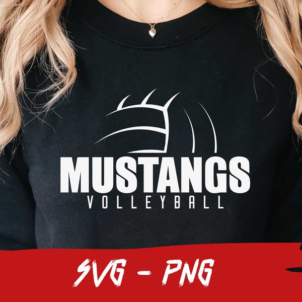 Mustang Volleyball Svg - Etsy