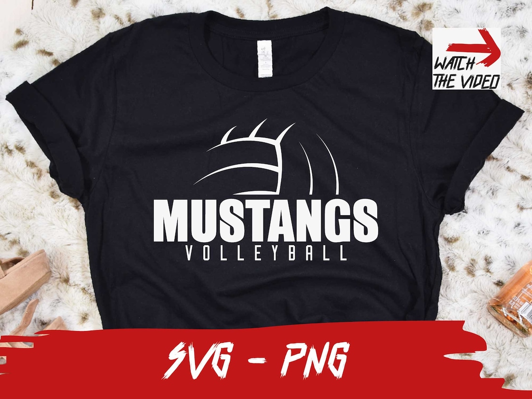 Mustangs Volleyball Svg Mustangs Png Halfball Png School - Etsy