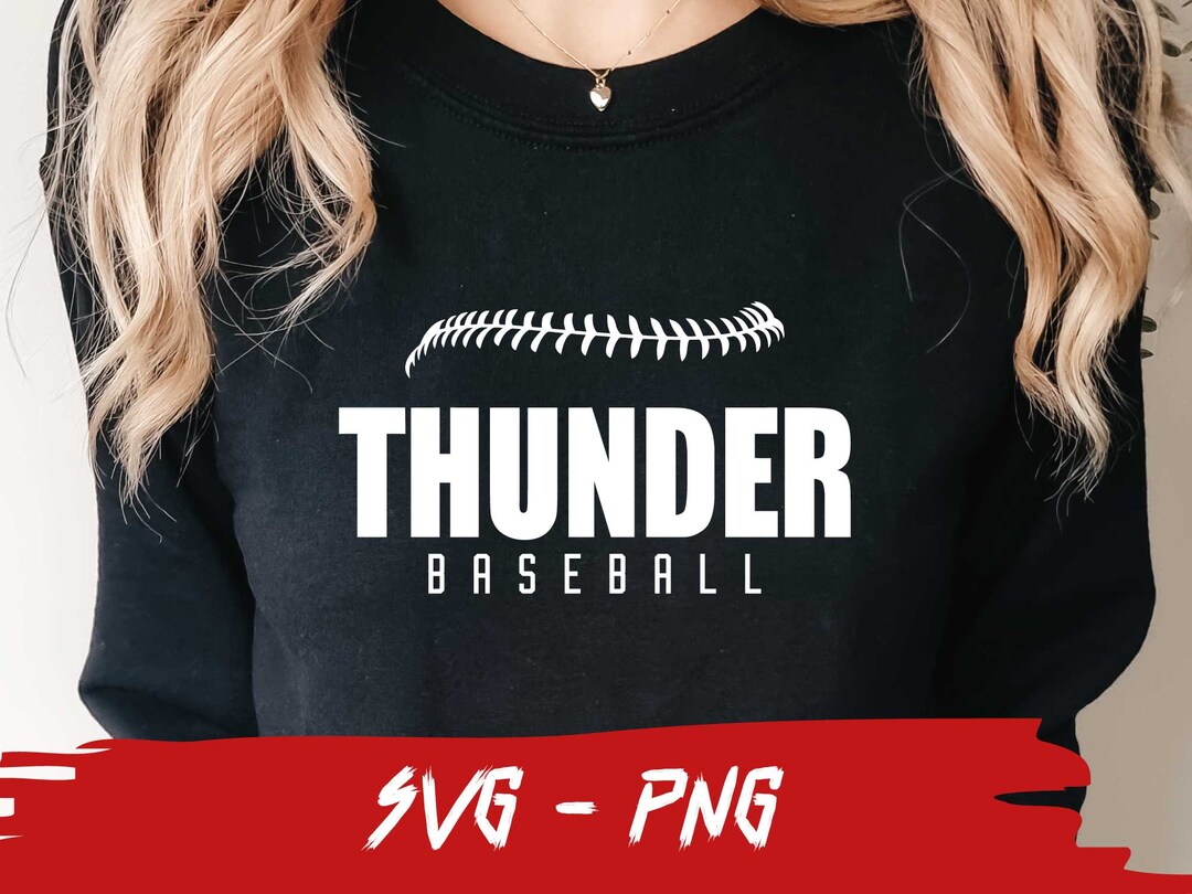 Thunder Baseball, Thunder Svg, Halfball Shirt, School Team Svg, College ...