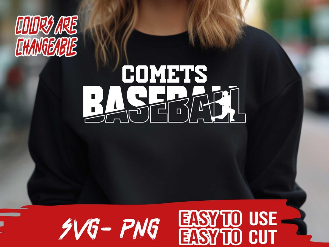 Comets Baseball SVG and PNG Design, Mascot Png File, School Team Svg ...