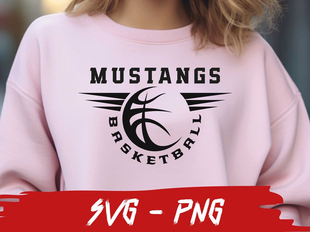 Mustangs Basketball Team Design SVG and PNG Cricut File, Halfball Shirt ...