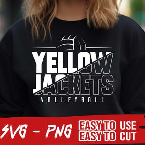 Yellow Jackets Volleyball SVG and PNG File, Mascot Png File ,school ...