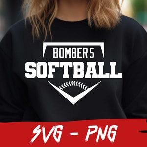 Bombers Softball Team, SVG and PNG File, Mascot Png File, School Team ...