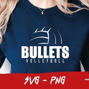 Bullets Volleyball, Bullets Svg, Halfball Shirt, School Team Svg ...