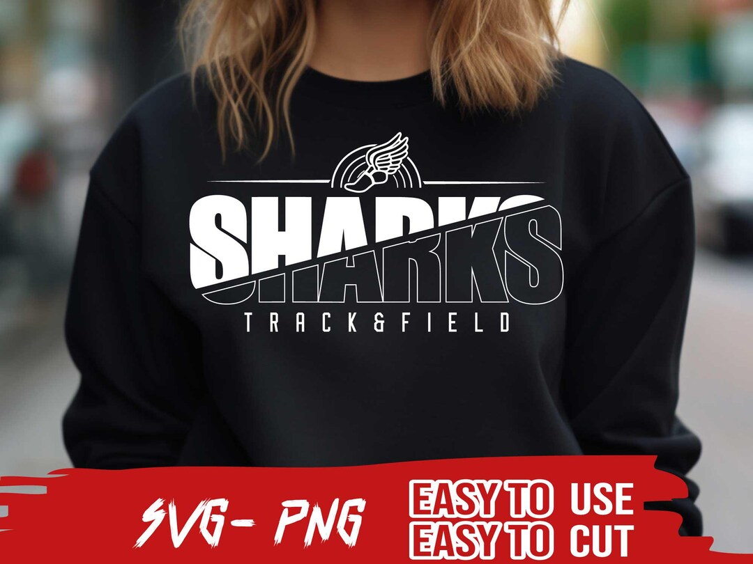 Sharks Track and Field SVG and PNG File, Mascot Png File ,school Team ...