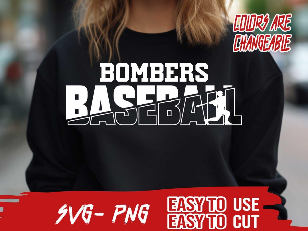 Bombers Baseball SVG and PNG Design, Mascot Png File, School Team Svg ...