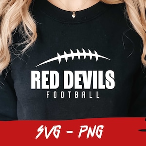 Red Devils Football, Red Devils Svg, Halfball Shirt, School Team Svg ...
