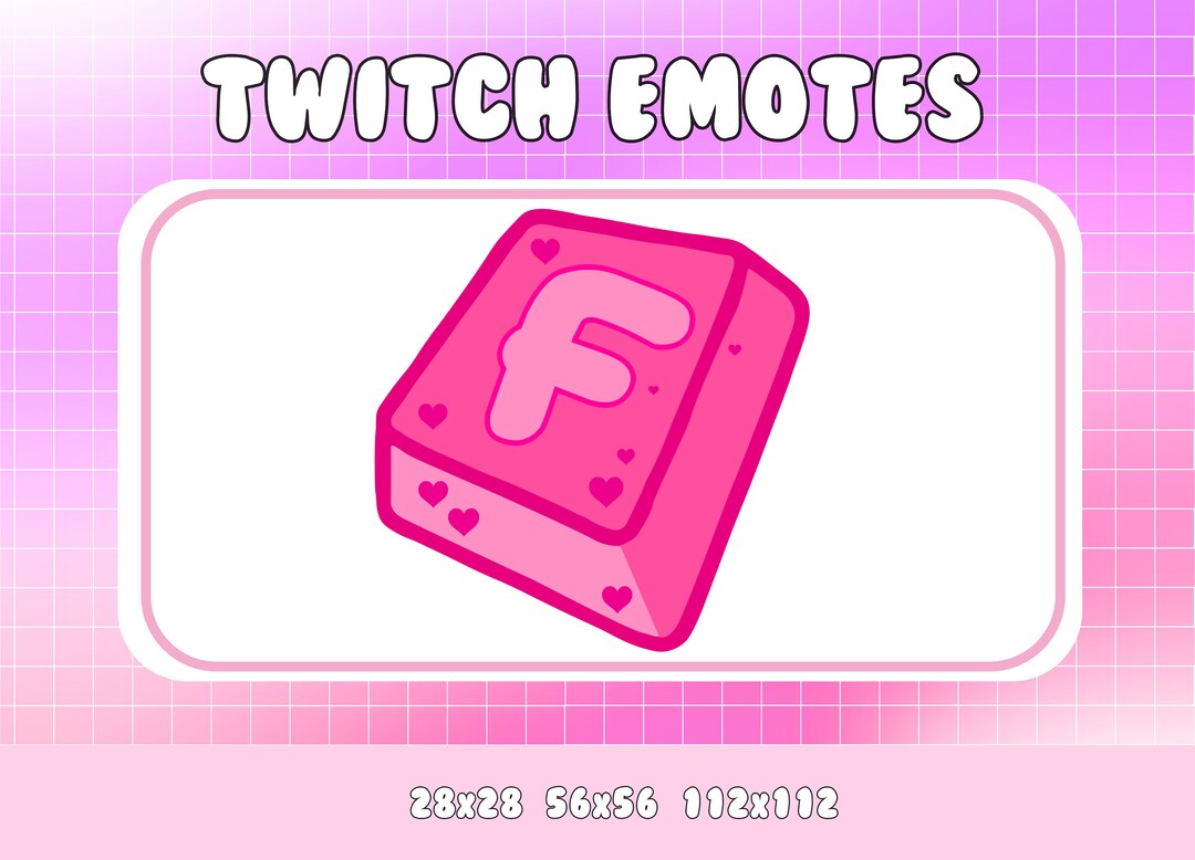 Pink F Key Emote | Twitch Emote | Pink Twitch Emote | Cute Twitch ...