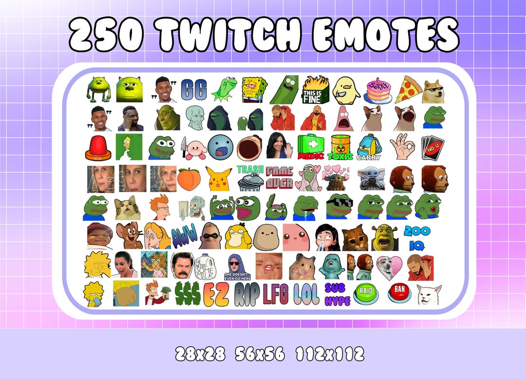250 Twitch Meme Emotes - Discord Emotes Pack | Funny Meme Emotes for ...