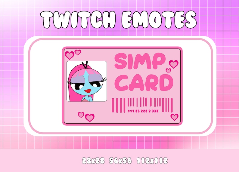 Meme Emote Card | Twitch Emotes | Meme Emotes | Simp Emote | Simp Card ...