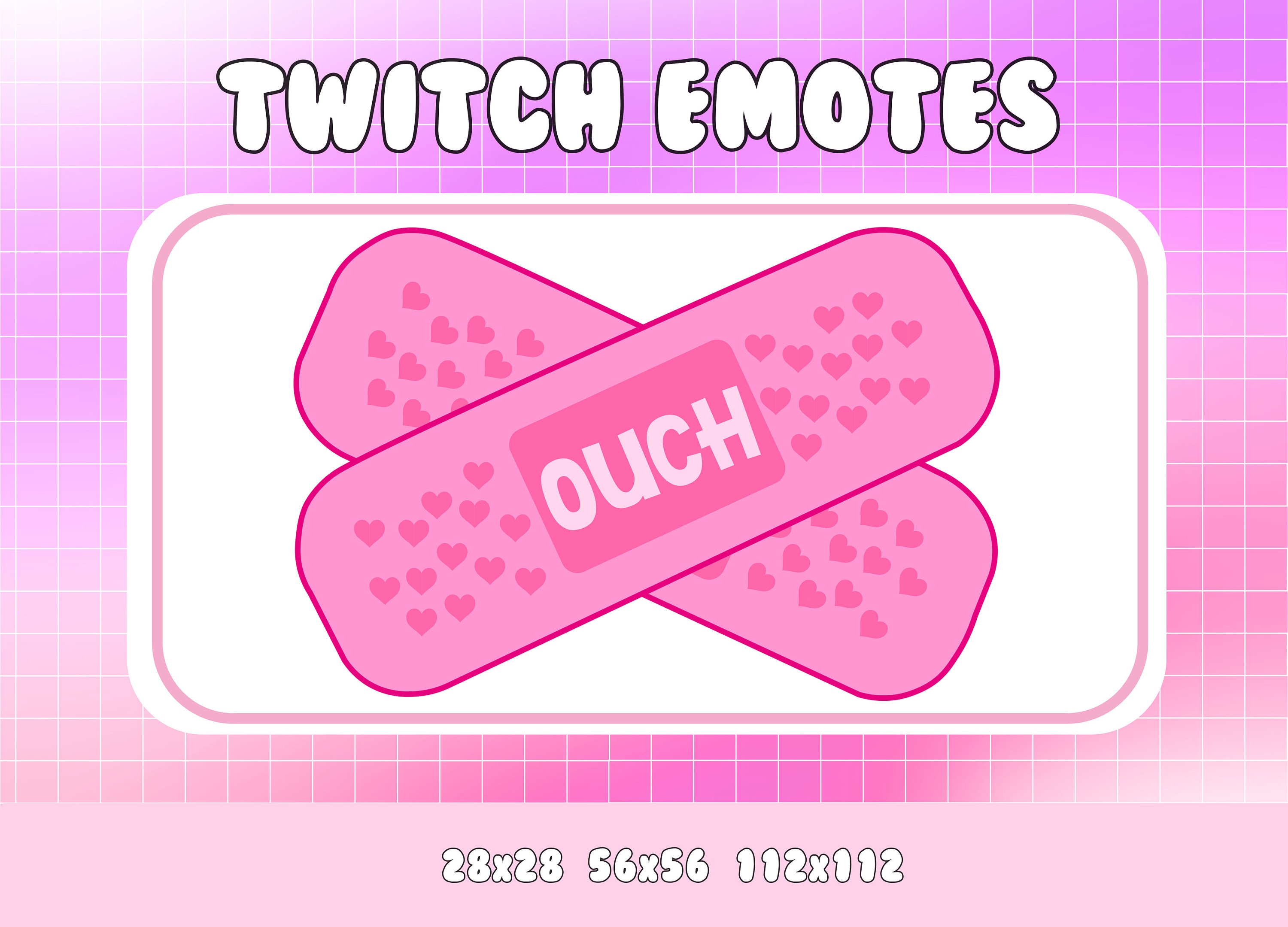 Pink Ouch Bandage Emote Twitch Emotes Meme Emotes Band Aid Emote Emotes ...