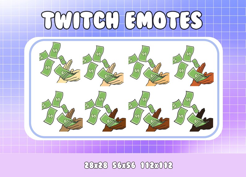 Money Hands Twitch Emote | 16 Skin Tones, Donation Meme (digital ...