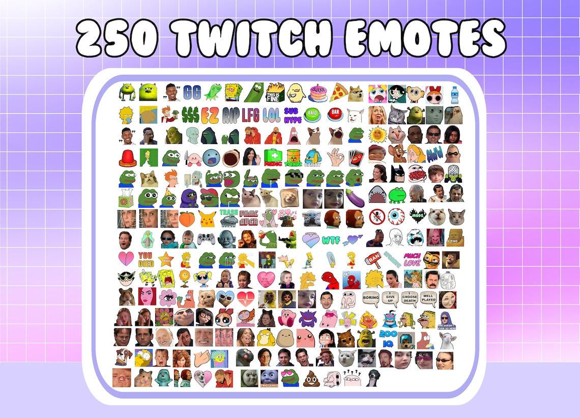 250 Twitch Meme Emotes - Discord Emotes Pack | Funny Meme Emotes for ...