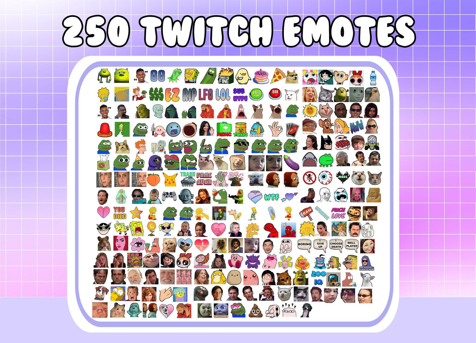 250 Twitch Meme Emotes - Discord Emotes Pack | Funny Meme Emotes for ...