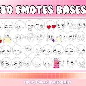 80 DIY Cute Emote Bases for Twitch, Youtube or Discord | Emote Base ...