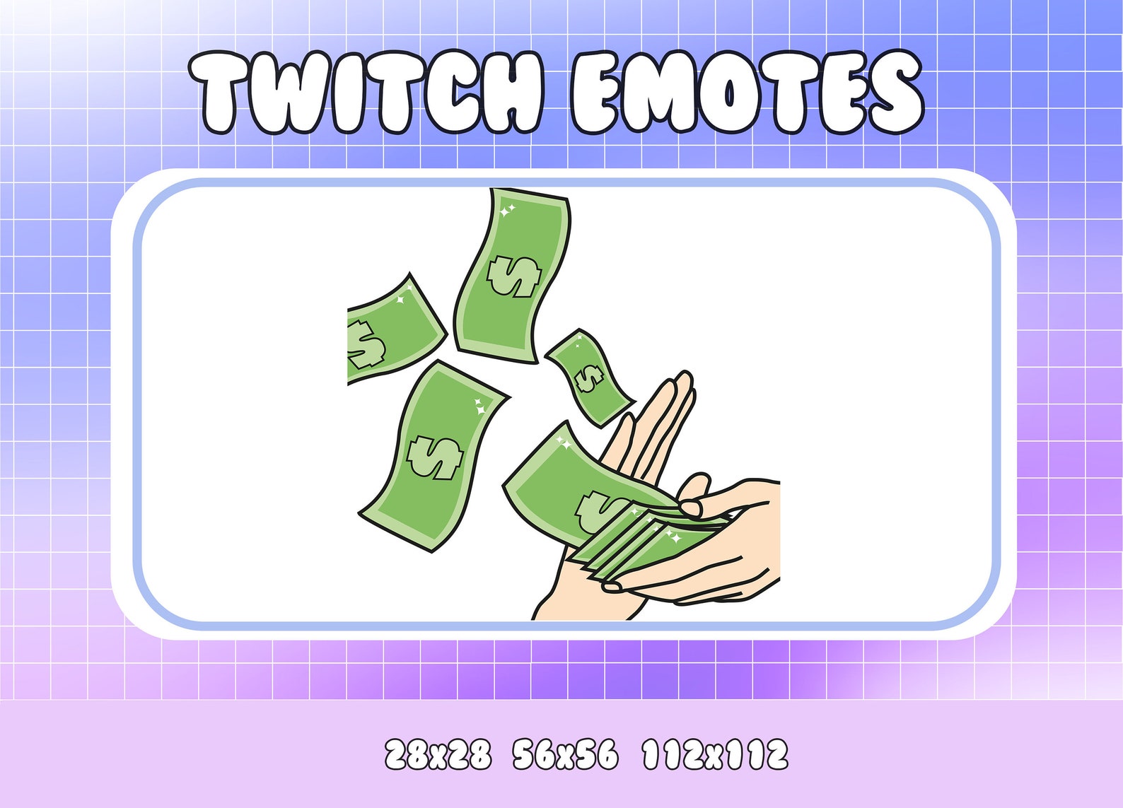 Money Hands Donation Emote | 16 Skin Tones | Twitch Emotes | Meme ...