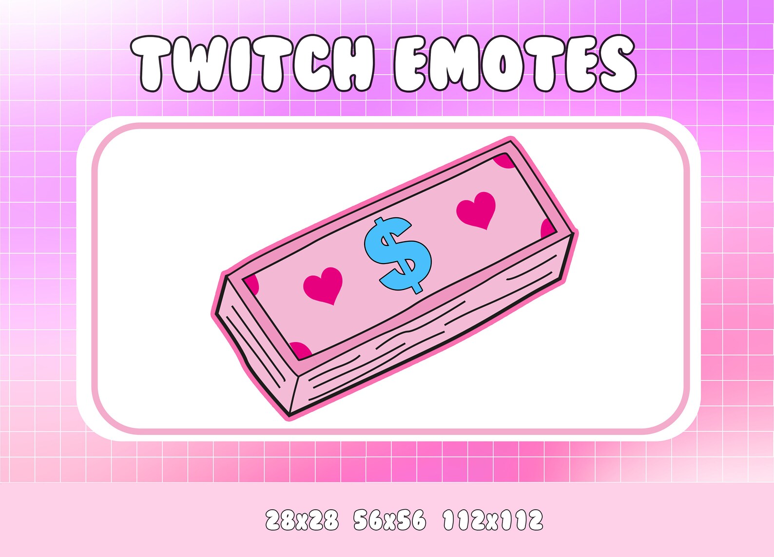 Pink Money Emote | Kawaii Twitch & Discord Emotes (instant Download) - Etsy