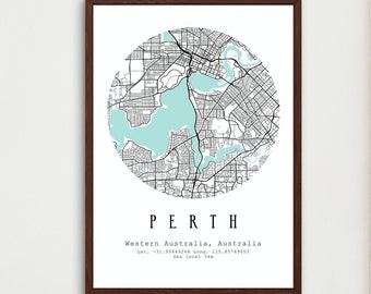 Perth Map Printable - Etsy