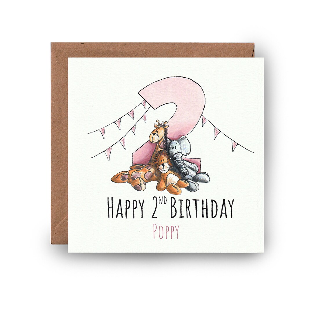 2nd Birthday Card, Second Birthday Card, Personalised Birthday Card ...